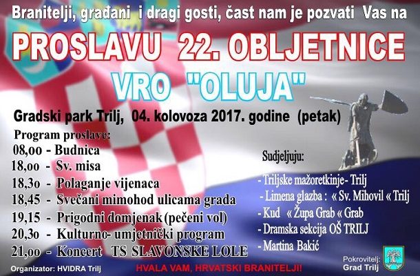 Grad Trilj obilježava Dan pobjede i domovinske zahvalnosti i Dan ...