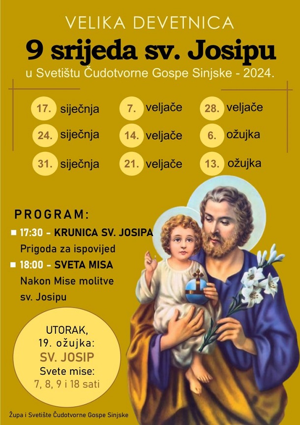 Velika devetnica sv. Josipu u Svetištu Gospe Sinjske - FERATA - FERATA